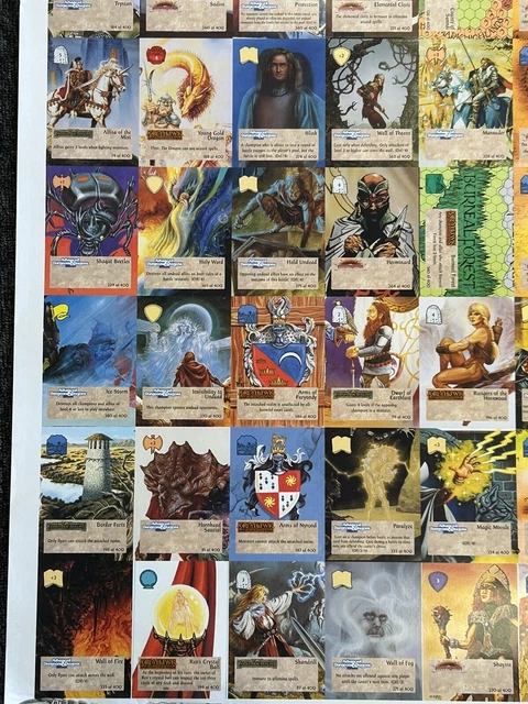 SPELLFIRE MASTER THE Magic Uncut Card Sheet 1st Edition TSR 1994 RARE ...