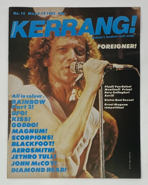 VINTAGE KERRANG! 80S Metal Magazine May 1982 No. 15 Foreigner Kiss UFO ...
