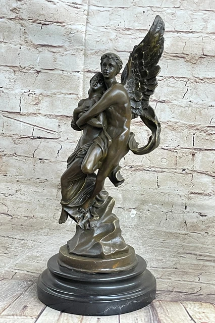 SENSUAL CUPID PSYCHE Eros Aphrodite Venus Winged Lovers Art Bronze ...