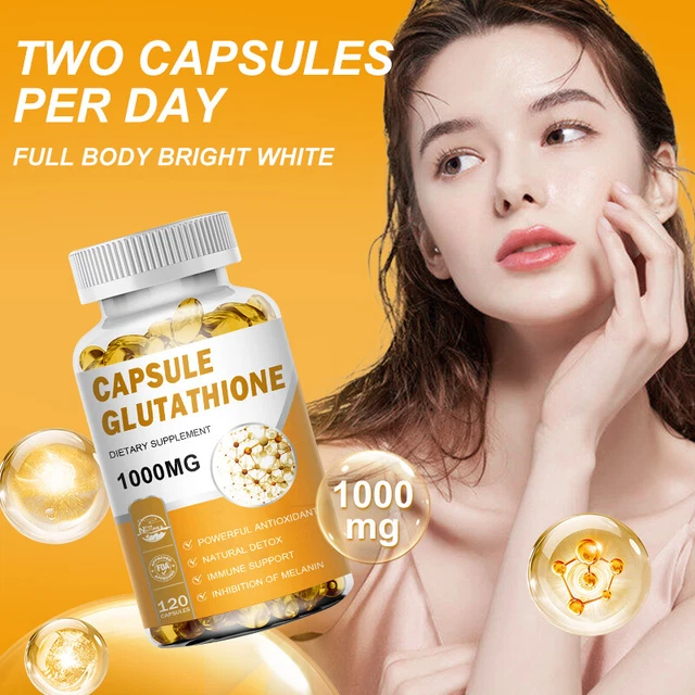 L-GLUTATHIONE SKIN WHITENING Anti-Aging Capsules Supplement Antioxidant 1000Mg £11.22 - PicClick UK