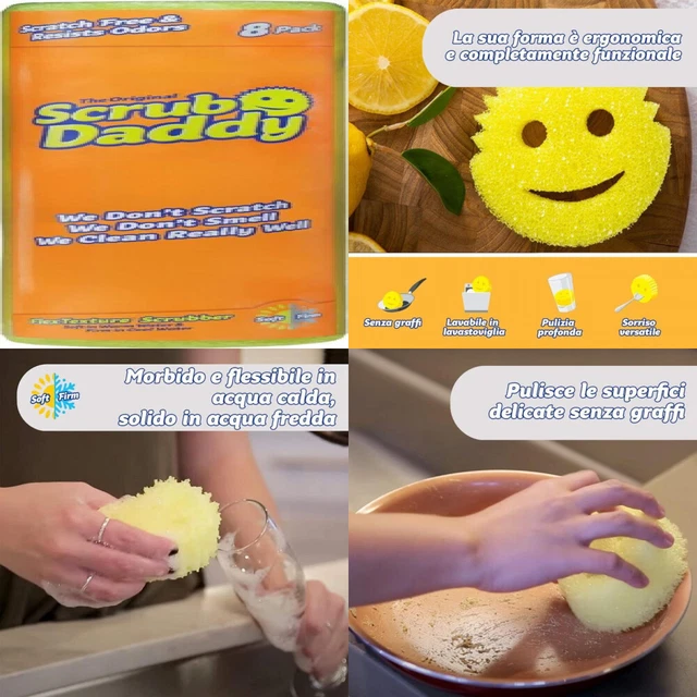 SCRUB DADDY SPUGNA Originale x8, per Lavare, Piatti, Cucina e 1er Pack ...
