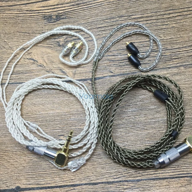 AUDIO CABLE FOR SHURE DIY MMCX connector L-shaped curved insert four ...