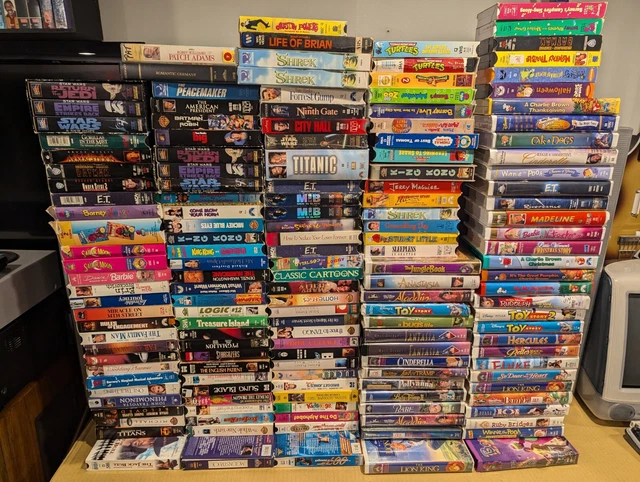 HUGE LOT 154 VHS Tapes Movies Action Adventure Comedy Drama Kids ...