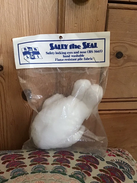 VINTAGE NEW SEALED R.N.L.I. RNLI Sally The Seal White Soft Plush Toy 7 ...