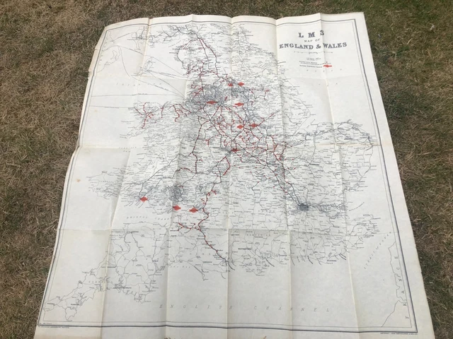 VINTAGE 1930S LMS map of England & Wales £2.99 - PicClick UK