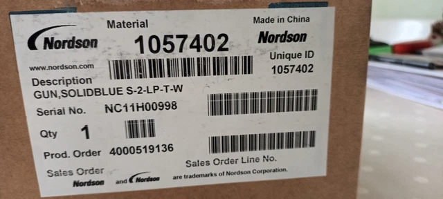 NORDSON 1057402 GLUE Gun Solid Blue S-2-Lp-T-W Ia 240V 200W EUR 575,06 ...