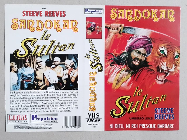 JAQUETTE VHS - Sandokan Le Sultan - Vhs Sleeve - Steeve Reeves - Umberto Lenzi EUR 7,00 ...