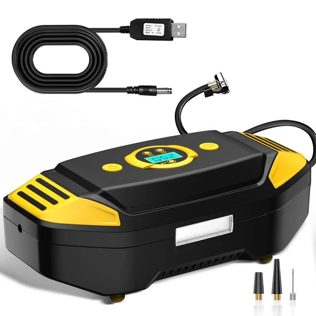CORDLESS TIRE INFLATOR Portable Air Compressor 150 PSI Electric Air ...