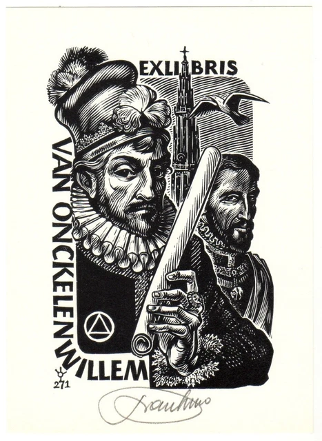 FRANK-IVO VAN DAMME: Exlibris für van Onckelenwillem EUR 6,00 - PicClick DE
