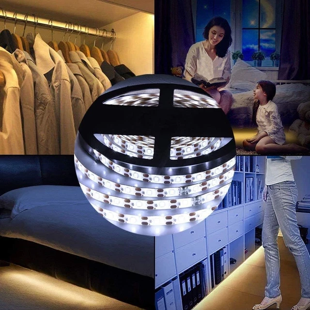 MOTION SENSOR WARDROBE Light, 1M LED Strip Lights Night Light, 6000K ...