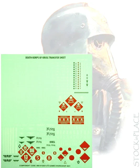 WARHAMMER 40K : DEATH KORPS OF KRIEG TRANSFER SHEET : GW Decals (KT02 b ...