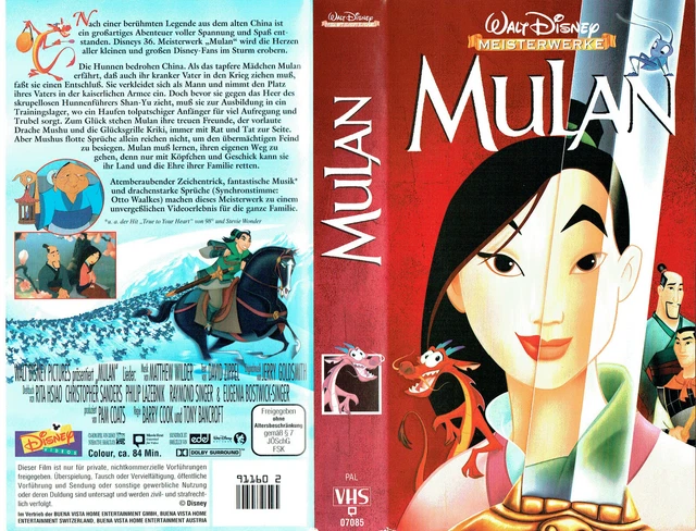 MULAN (DISNEY) [VHS] [1998] Ming-Na Wen "AN ANCIENT MAGICAL CHINESE ...