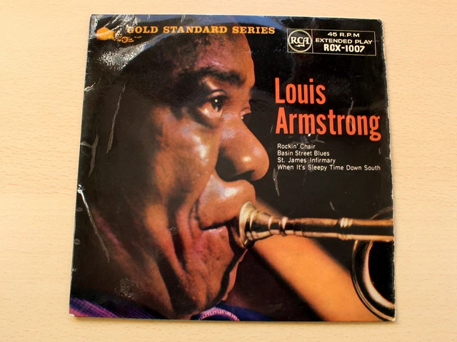 EX- !! LOUIS Armstrong/Self Titled/1957 RCA 7" Single EP/Rockin' Chair ...