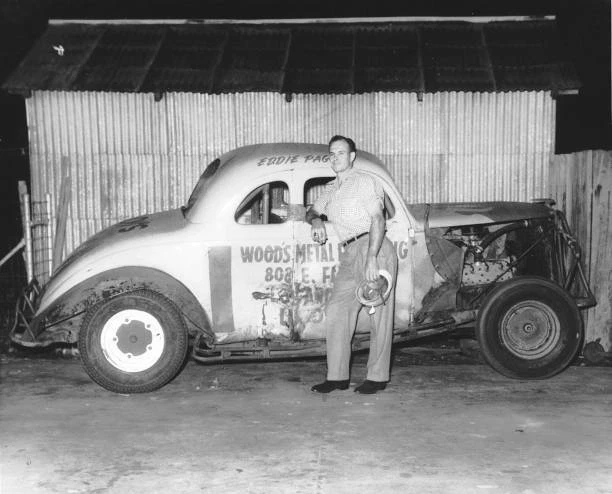 EDDIE PAGAN & His Modified Stock Car 1953 Nascar Motor Racing Old Photo ...