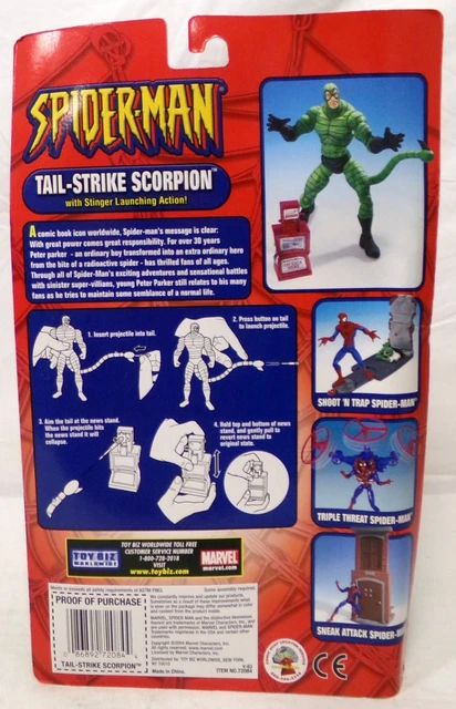 2004 TOYBIZ MARVEL Tail-Strike Escorpión Aguijón Launching 6" Figura ...
