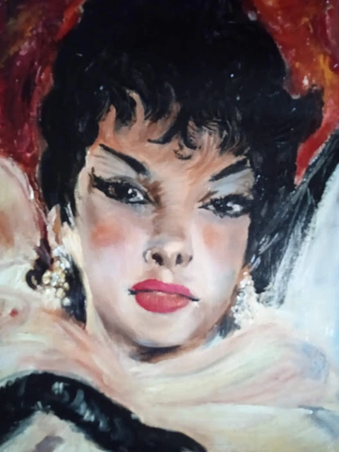 GRANDE HUILE SUR TOILE ANIME signée "MAS" style DOMERGUE EUR 220,00 ...