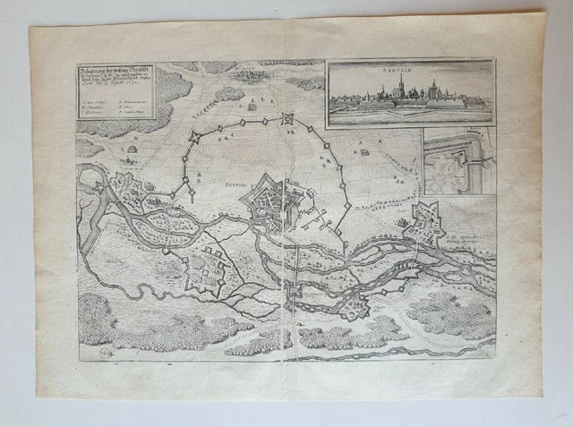 ORIGINAL MERIAN KUPFERSTICH Belagerung Der Festung Benfeld engraving EUR 80,00 - PicClick DE