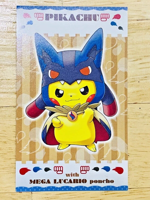 MEGA LUCARIO POKEMON Center Poncho Pikachu Series Card From Japan PKA-3 ...