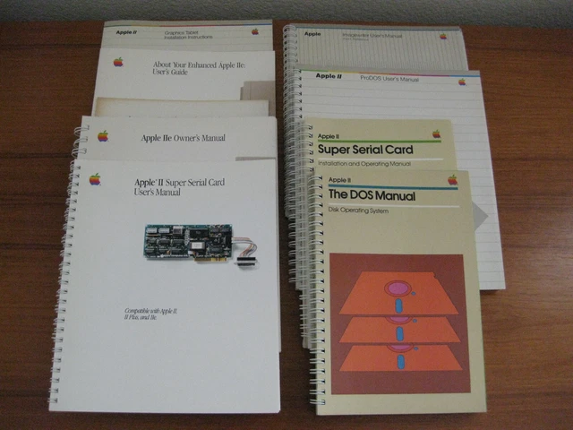 APPLE II IIE OWNERS MANUAL LOT - DOS ProDos USERS GUIDES Serial Card ...