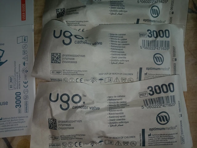 UGO CATHETER VALVE/URINE Drainage Catheter Valves (2 boxes = 14] £19.99 ...