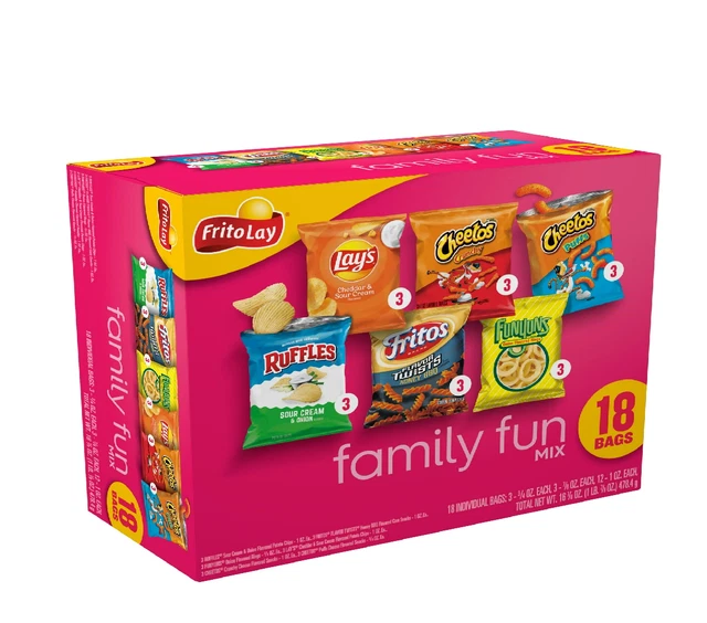 FRITO-LAY FAMILY FUN Mix Variety Pack Snack Chips, 18 Count Multipack ...