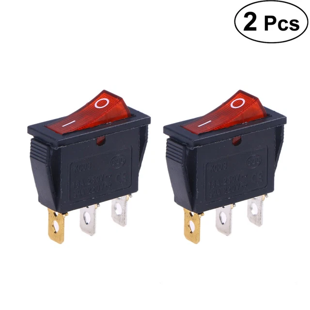 2 PCS SPLASHPROOF Switch Red Light Rocker Push Button Car Switches $16. ...