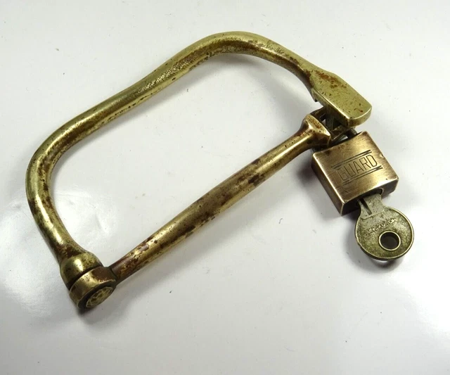 MILITARY LOCK SOLID Brass Padlock With Padlock And Key Antique Vintage ...