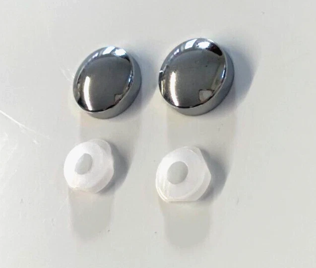 CHROME MIRROR SCREW Cover Caps and Base Sections Plastic Caravan ...