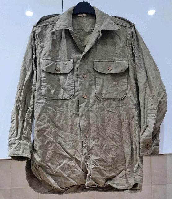 WW2 WWII US Army Green Wool Uniform Shirt With Gas Flap 15 1/2 -33 £29. ...