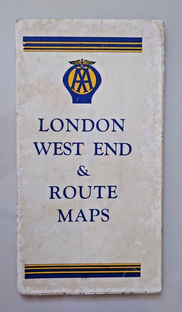 AA LONDON WEST End & Route Maps 1959 Double sided folding paper map EUR ...