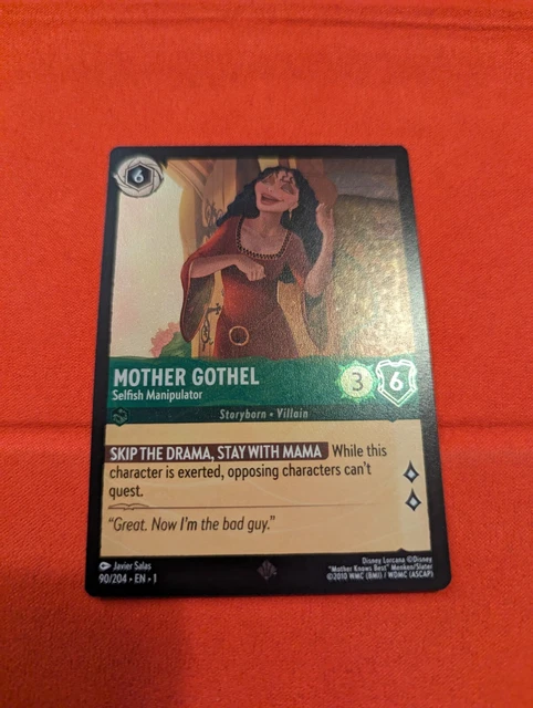 DISNEY LORCANA TCG - Mother Gothel Selfish Manipulator 90/204 HOLO FOIL ... DISNEY LORCANA TCG - Mother Gothel Selfish Manipulator 90/204 HOLO FOIL ...