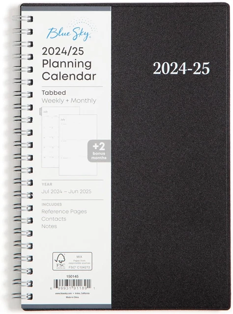 BLUE SKY 2024-2025 Academic Year Weekly and Monthly Planner, 5" X 8 ...
