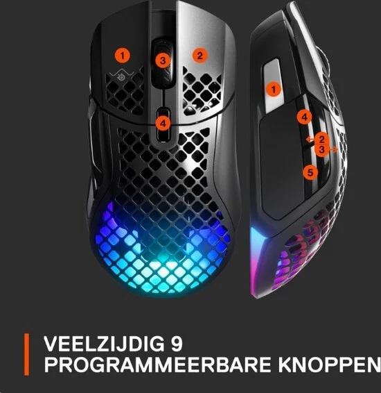 STEELSERIES AEROX 5 Draadloze Gaming Muis - Zwart EUR 66,60 - PicClick FR