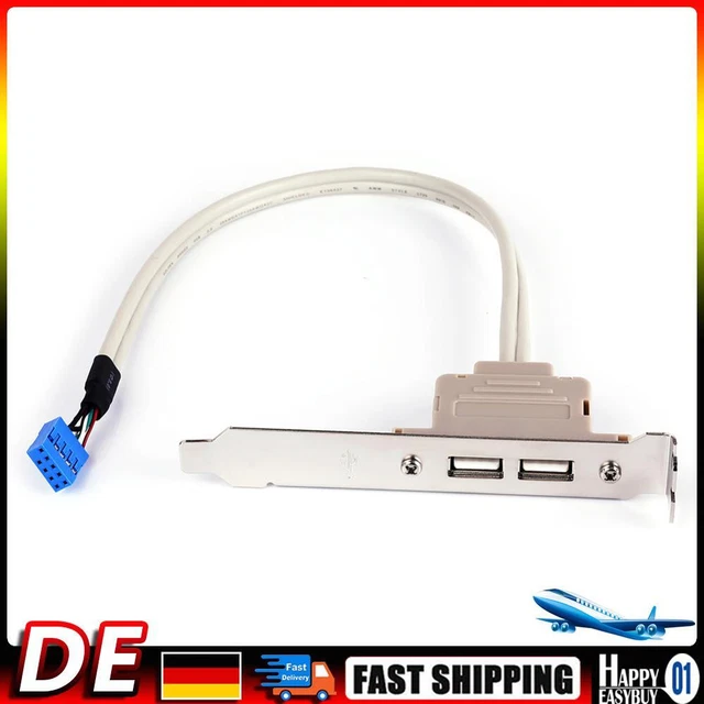 9 PIN IDC Motherboard Female Header to Dual USB 2.0 Cable for Desktop ...