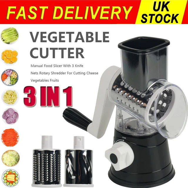 KITCHEN VEGETABLE FOOD Manual Rotary Drum Grater Chopper Slicer Fruit ...