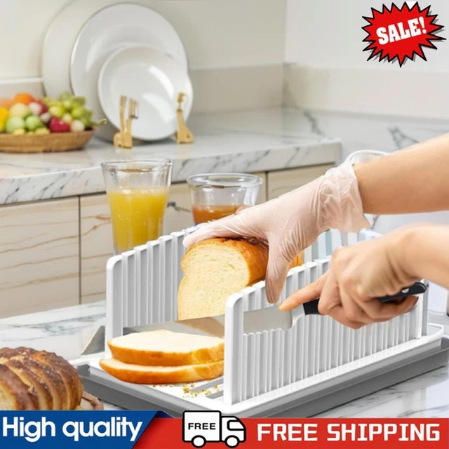 BREAD SLICER WITH Crumb Tray Bread Slicing Guide Adjustable Width ...