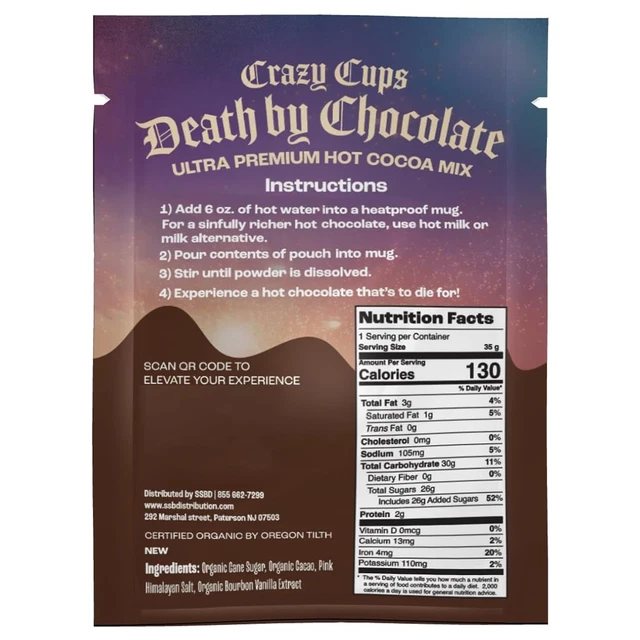 CRAZY CUPS ULTRA Premium Hot Chocolate Mix, Dairy Free, 20 Count (Pack ...