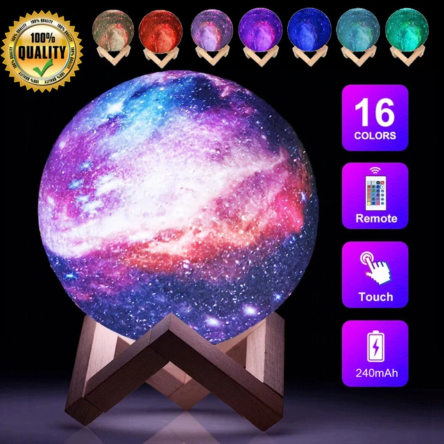 3D LED MOON Lamp Dimmable Moonlight Touch Magical Remote Galaxy USB ...