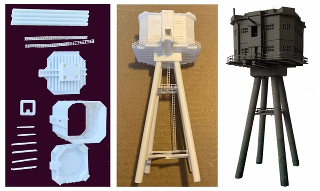 MAUNSELL FORT MODEL Kit. WW2 Military Defence Army Sea Defence Thames ...