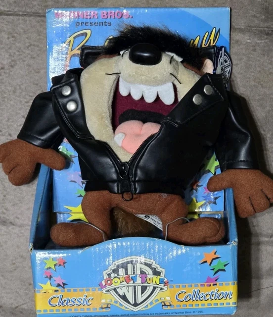 TAZ WITH LEATHER Biker Jacket | Plush Toy | Looney Tunes £5.92 ...