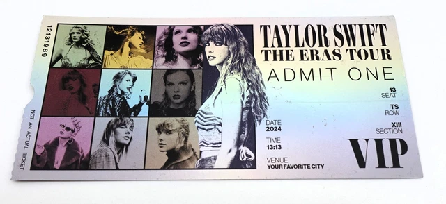 2024 TAYLOR SWIFT The Eras Tour VIP Collectors Hologram Ticket ...