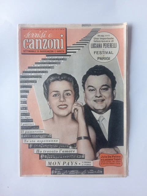 Tv Sorrisi E Canzoni 1954 N°19 In Copertina Jula De Palma E Luciano