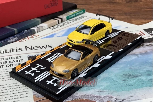 1/64 INITIAL D Mazda Roadster/Mitsubishi EVO 7 Car Model Alloy Diecast ...