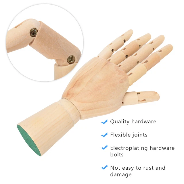 WOODEN HAND MODEL Flexible Artists Hand Figure Sketching Model Decor ...