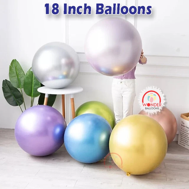 18 INCH GIANT Metallic Balloons Extra Large Latex Balloon Jumbo Chrome ...