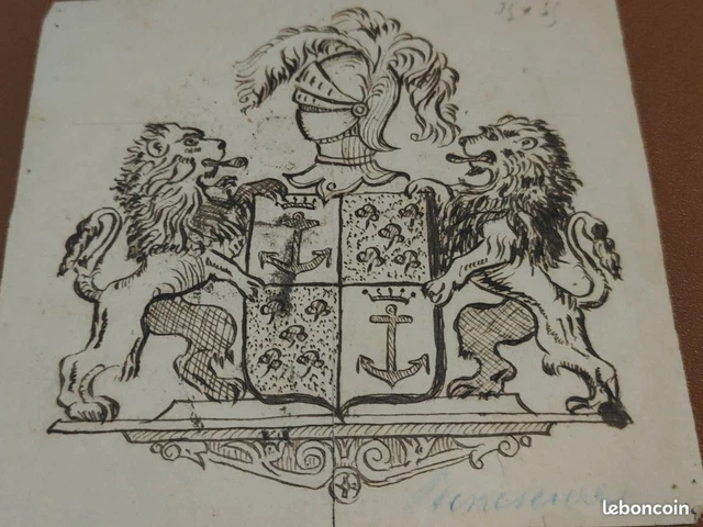 DESSIN ANCIEN DU blason de la ville de Renescure EUR 20,00 - PicClick FR