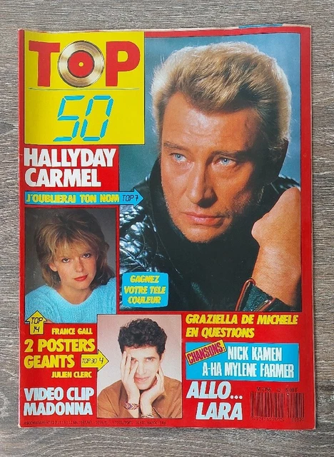 MAGAZINE TOP 50 avec poster numéro 62 Johnny Hallyday, France Gall ...