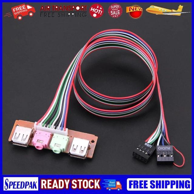 PC COMPUTER CASE Front Panel USB Audio Port Mic Earphone Cable EUR 7,91 ...