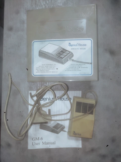 GENIUS GM-6 PC Mouse 3 pulsanti RS232 Seriale DB25 con BOX originale ...