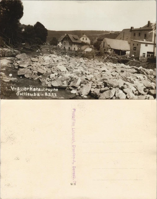 BAD GOTTLEUBA-BERGGIESSHÜBEL UNWETTER 8. Juli Wasserkatastrophe 1927 ...